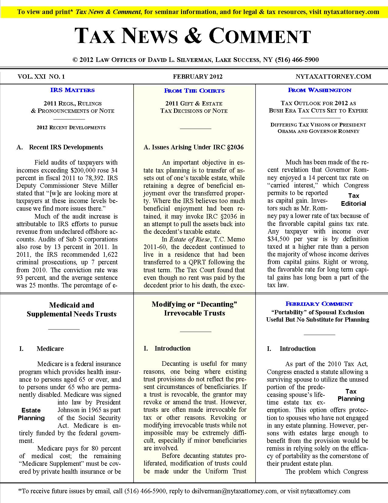 Tax News & Comment — jpeg first page | Law Offices of David L ...