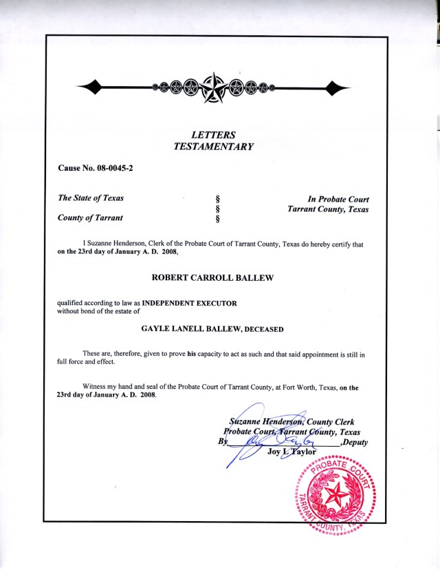Letters Testamentary | Law Offices of David L. Silverman, J.D., LL.M.