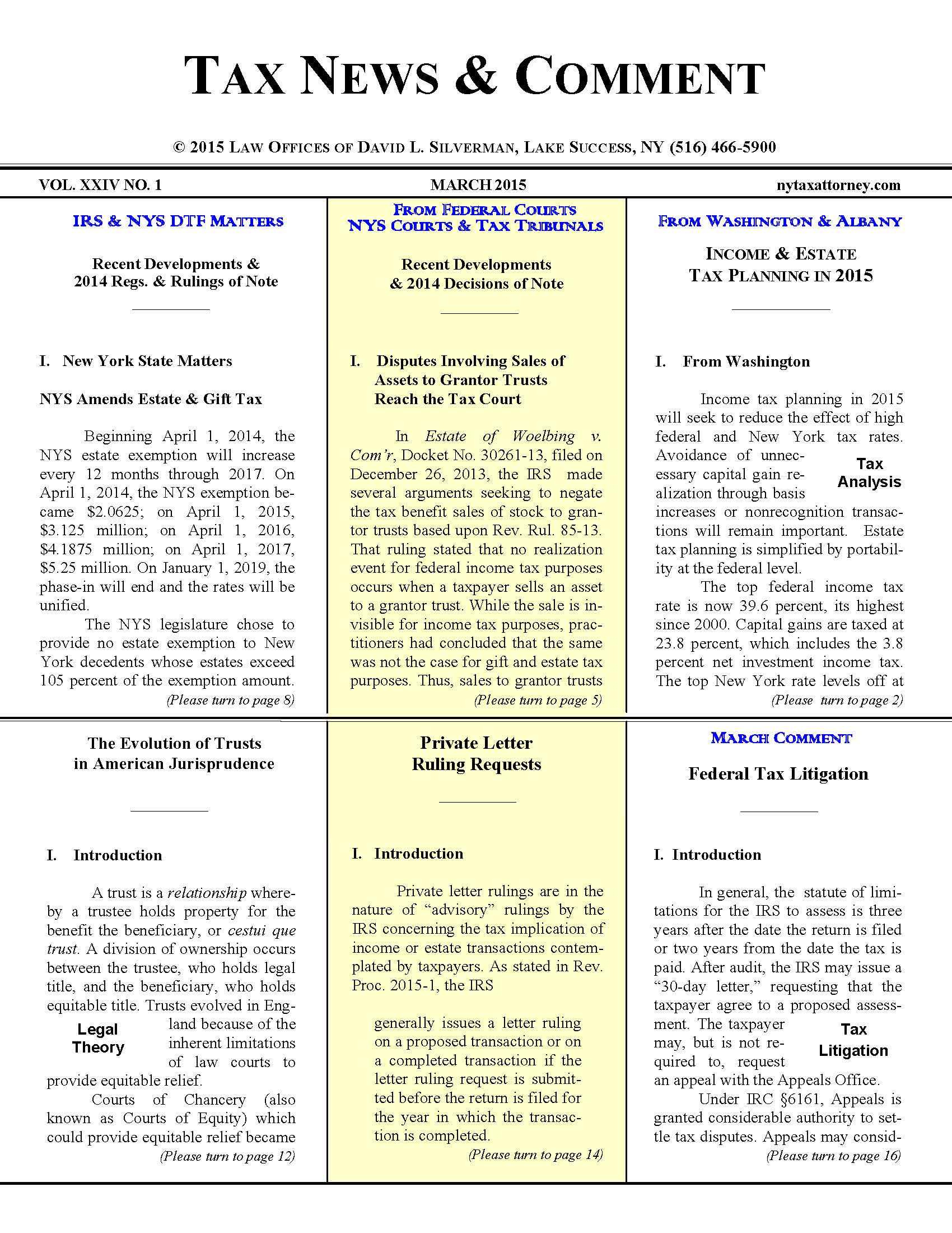 Private Letter Ruling Requests | Law Offices of David L. Silverman, J.D ...